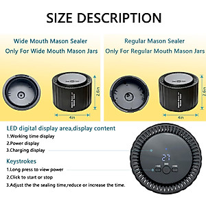 Electric Mason Jar Vacuum Sealer Kit for Wide Mouth and Regular Mouth Mason Jars, MEVERTRY Cordless Auto FoodSaver Vacuum Sealer, Canning Food Storage with LED Count-down Display