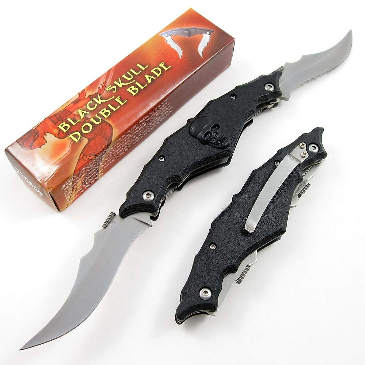 Szco Supplies Black Skull Folding Knife