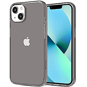 JJGoo Compatible with iPhone 13 Mini Case, Soft Transparent Shockproof Protective Slim Thin Bumper Phone Cover for iPhone 13 Mini - 5.4 inch, TranslucentBlack