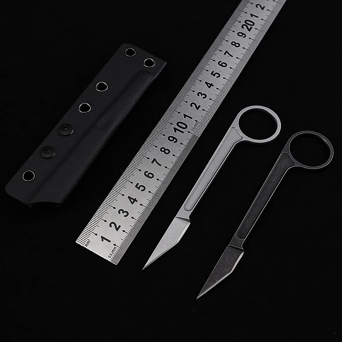 Gtkii Gtk104 Fixed Blade Knife, D2 Blade Stainess Steel Handle EDC Tool Knife for Outdoor Camping Hunting Hiking(Silver)