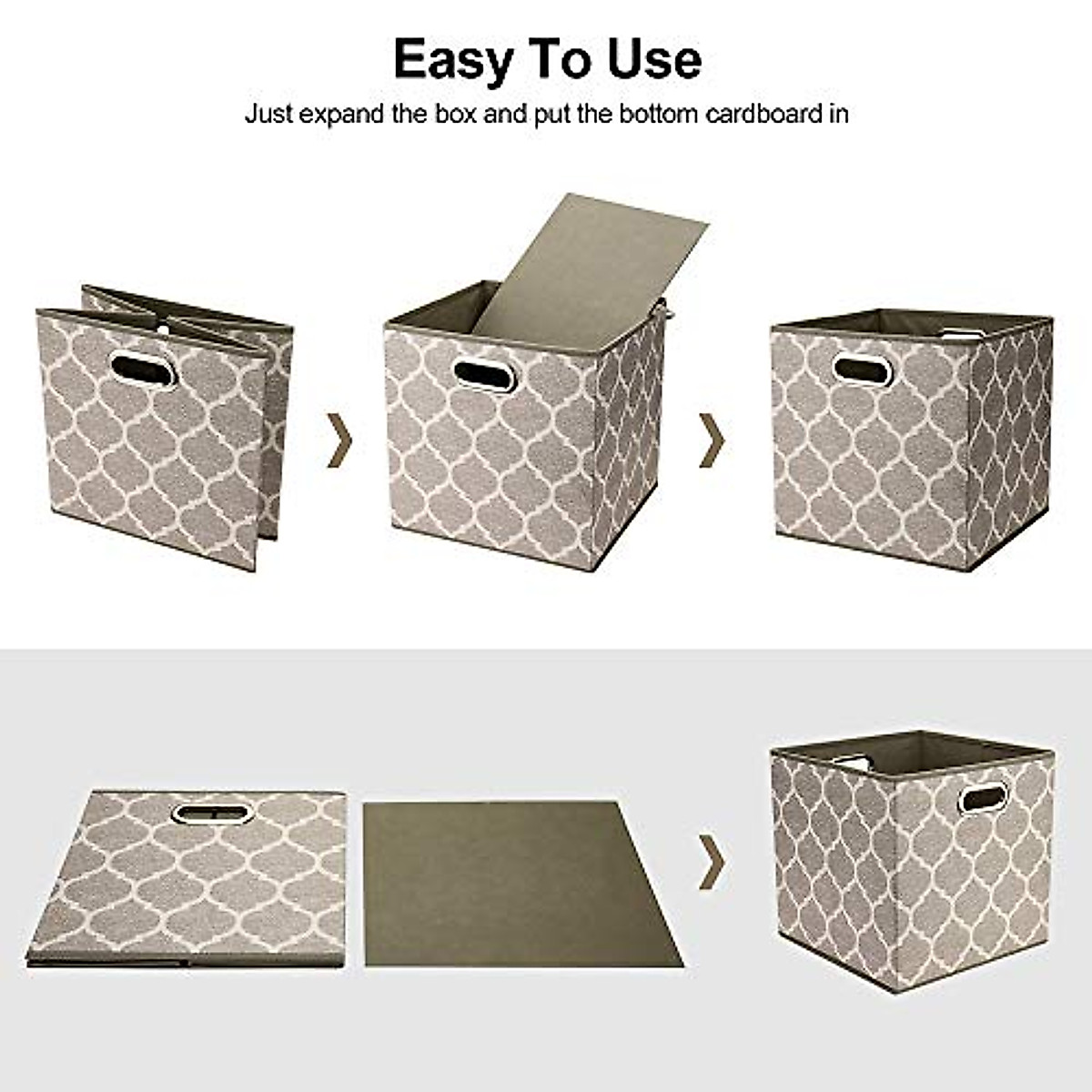 13x13x13 In Fabric Storage Cube Bins with Print Grid Pattern Foldable Clothes Storage Cubes Baskets Drawers Organizer Cubicle Storage Boxes for Organizing Closet Shelves,QY-SC01-3