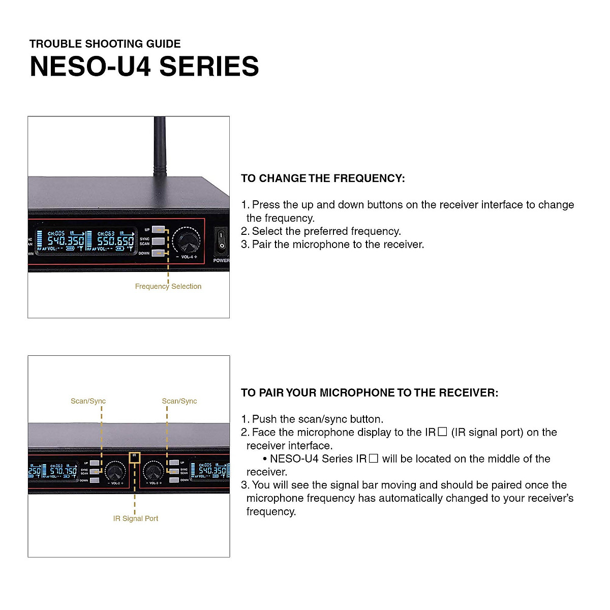 Sound Town 200-Channel Rack Mountable Professional Adjustable UHF Wireless Microphone System with Metal Receiver and 4 Handheld Mics (NESO-U4HH)