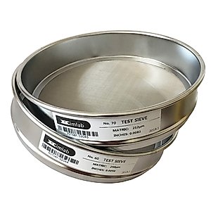 KimLab Economy Test Sieve #60 / 250μm Mesh Size,304 Stainless Steel Wire Cloth, 8" Diameter