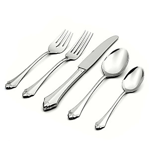 Oneida Kenwood 5 Piece Fine Flatware Set 18/10 Stainless Steel, Silver