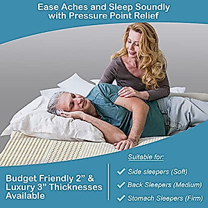 Latex Mattress Topper - Natural Latex with 5 Zones - No Cover (King / 2 inch/Soft)