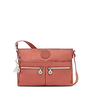 Kipling Women's New Angie Handbag, Lightweight Crossbody, Nylon Travel Bag, Vintage Pink