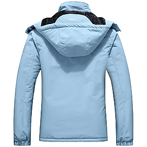 SUOKENI Women's Waterproof Warm Winter Snow Coat Hooded Raincoat Ski Snowboarding Jacket