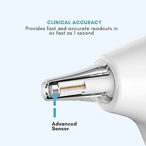 BV Medical Instant Fast Ear Thermometer for Adults, Kids, Toddlers, and Babies with 25 Probe Covers, Stand, and Cover for Clinic or Home