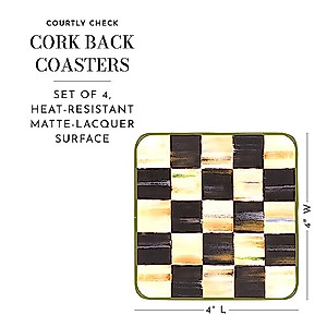 MacKenzie-Childs Drink Coasters, Bar Set and Housewarming Gift, Courtly Check, Square, Set of 4