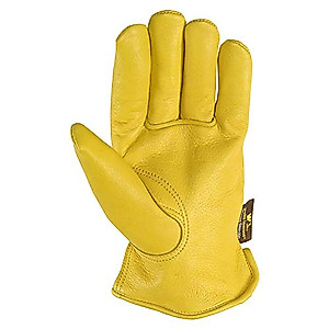 Men's Deerskin Winter Work Gloves,100-gram Thinsulate Insulation, Fleece-Lined, X-Large (Wells Lamont 963XL), Saddletan