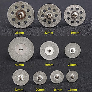 Diamond Cutting Wheel, 10PCS 1/8" Diamond Cutting Discs Cut-off Wheel Blades Set Comepatible with Dremel Rotary Tool by Oudtinx