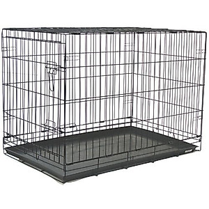 BestPet Large Dog Crate Dog Cage Dog Kennel 48 Inches Pet Puppy Playpen Outdoor Metal Wire Folding Travel Camping Crate with Divider Double Door Plastic Tray