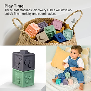 BabyToLove My Discovery Cubes | Early Childhood Development Toy | Multifunctional and Multisensory Blocks | Building Blocks | Fun Shapes