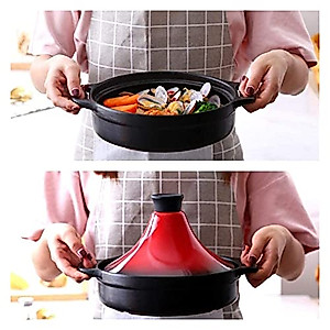 Easy To Clean Moroccan Tagine With Lid Lead Free Casserole Stew Pot For Different Cooking StylesHome Kitchent 22.5.29 (Color : Blue)