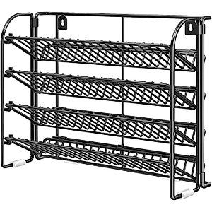 CHARMDI 4 Tier Spice Rack Organizer for Cabinet, Detachable Countertop Spice Rack for Spice Jars(Jars Not Included), Spice Rack Wall mount for Countertop, Cabinet, Kitchen, Black