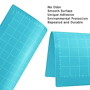 Gwybkq Cutting Mat for Cricut Explore Air 2/Maker/Maker 3 (12x12 Inch,3 Mats) Adhesive Sticky Light Cutting Mats Replacement Accessories Blue