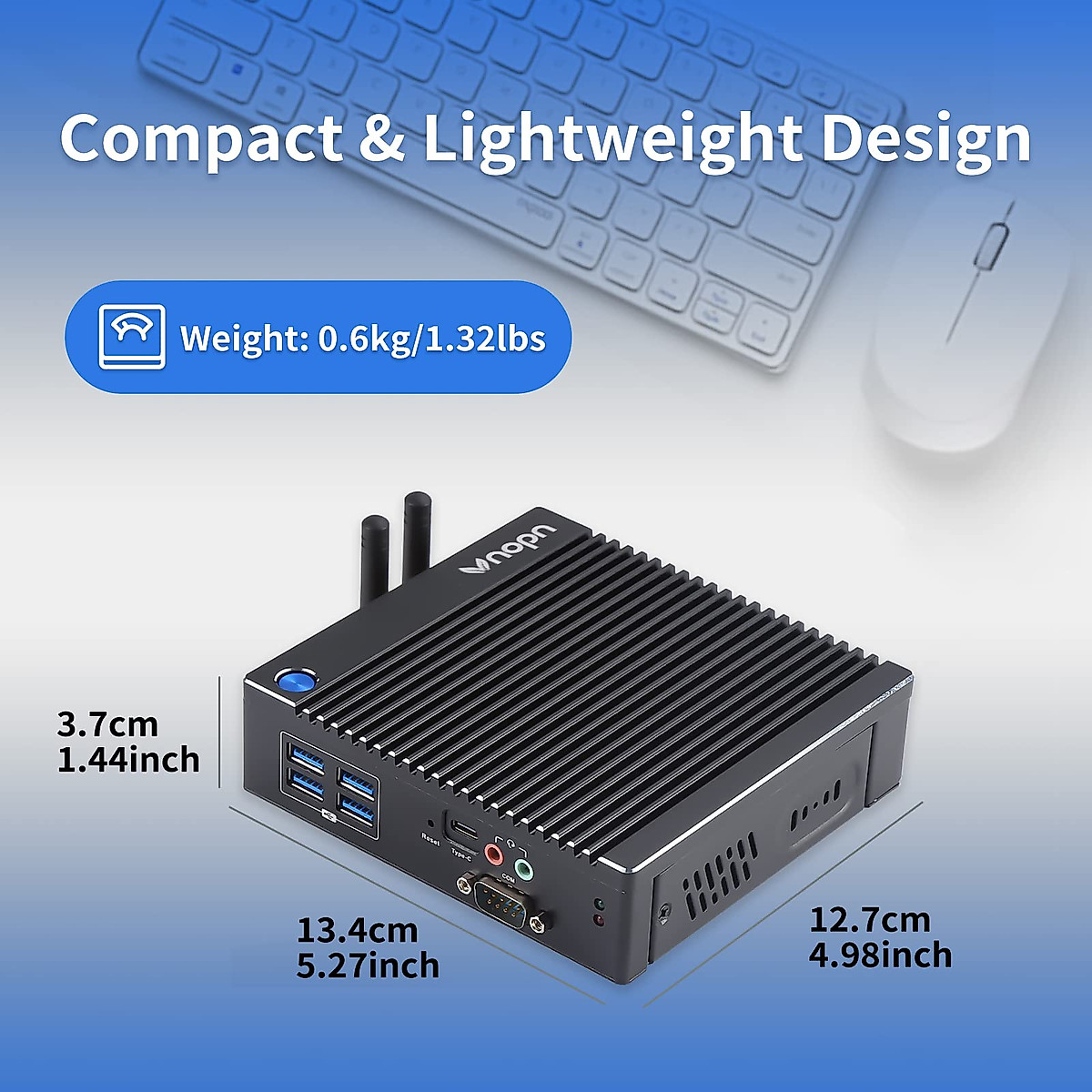 VNOPN Mini PC Intel N3150 Quad Core,Fanless Mini Computer 8G DDR3 128G SSD Windows 10 Pro with License,Dual NIC Ports Micro PC, Desktop PC Support Triple Display, Dual Band WiFi BT4.2
