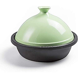 Picnic Bag Sooiy Traditional Moroccan tagine, cast Iron Pot Ceramic Casserole, Multifunction pan,Green,26cm (Color : Green, Size : 30cm)