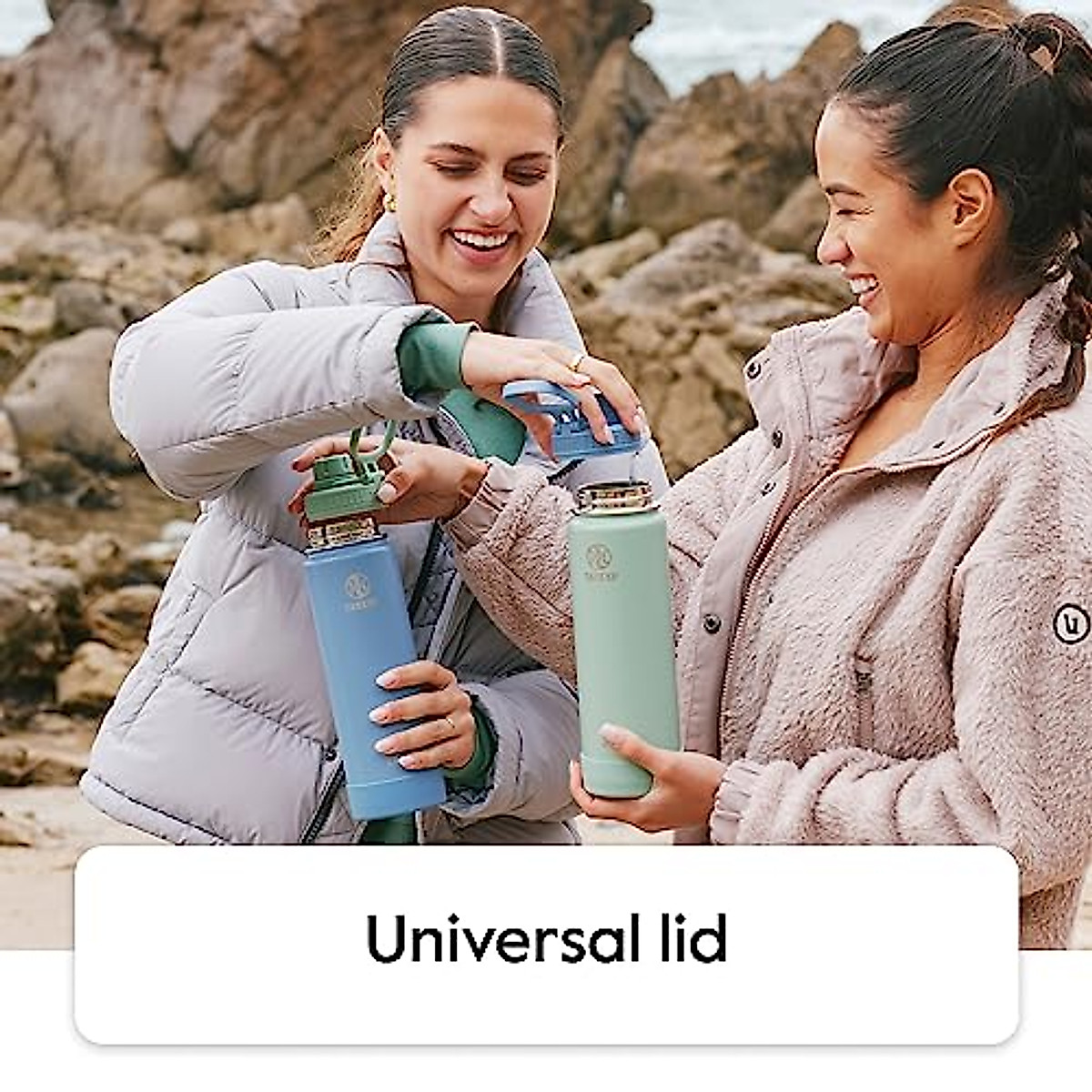 Takeya Actives Insulated Stainless Steel Water Bottle with Spout Lid, 24 Ounce, Onyx