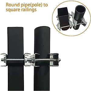 2 PCS Double Antenna Mast Clamp V Jaw Block with Bolts Mast to Mast Clamp,Patio Umbrella Holder Heavy Duty Pole to Pole Mounting Bracket for WiFi Cellular Ham TV Pipe Umbrella Fishing Pole Flagpole