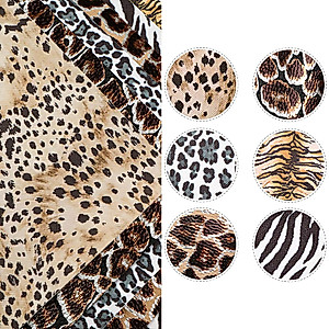David accessories Metallic Leopard Zebra Pattern Printed Faux Leather Fabric Sheets 6 Pcs 7.7" x 12.9" (20 cm x 33 cm) Include 2 Kinds of Leather Fabric for DIY Bows Earrings (Leopard Printed Set)
