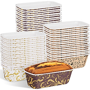 Tessco 60 Pcs Loaf Pan Liners Paper Loaf Pans Disposable Paper Baking Loft Pans Paper Baking Pans Rectangle Paper Baking Loft Mold for Bread Cake, Microwave Oven Freezer Safe(6 x 2.5 x 2 Inch)