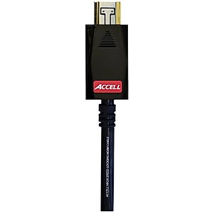 Accell Avgrip Pro HDMI Cable - High Speed HDMI Cable with Locking Connectors - 1 Foot, HDMI 2.0 Compliant for 4K UHD @60Hz - Polybag, Black (B104C-001B-40)