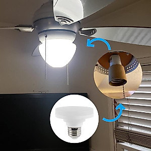 LED Puck Light Bulb with E26 Screw, Ultra Mini Flat Light Bulb, 10W(75W Equivalent), Dimmable, 1100LM, 3000K, 120V, E26 Medium Base, ETL Listed, Low Profile Squat E26 Bulbs for Lamp. (3000K, 2 Pack)