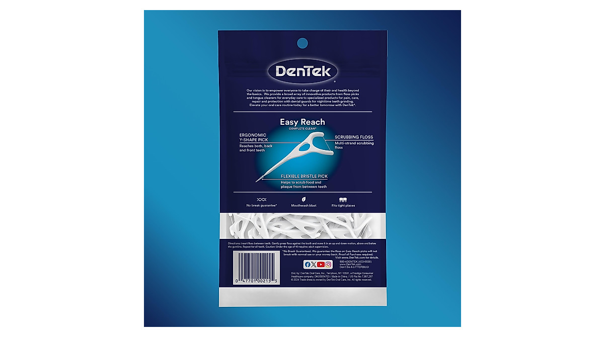 DenTek Complete Clean Easy Reach Floss Picks - No-Break