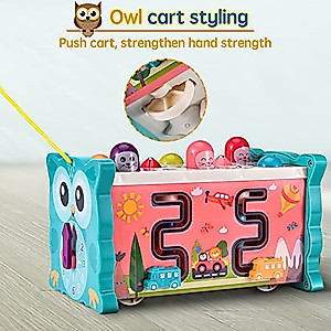 DOQUO Blue Early Baby Development Sensory Montessori Multifunctional Toys 12-18 Months Educational Hammering Pounding for 1+ Years Gift