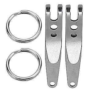 Keenso 2pcs Stainless Steel Suspension Clip, Suspension Pocket Clip for Hanging Knives EDC Pocket Clip for Outdoor Use