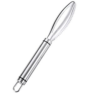 304 Stainless Steel Fish Scale Remover - Saw Teeth Descaler Tool - Easy Scaling Fish Scraper - Suitable for All Fish Types - Perfect for Chefs and Home Cooks