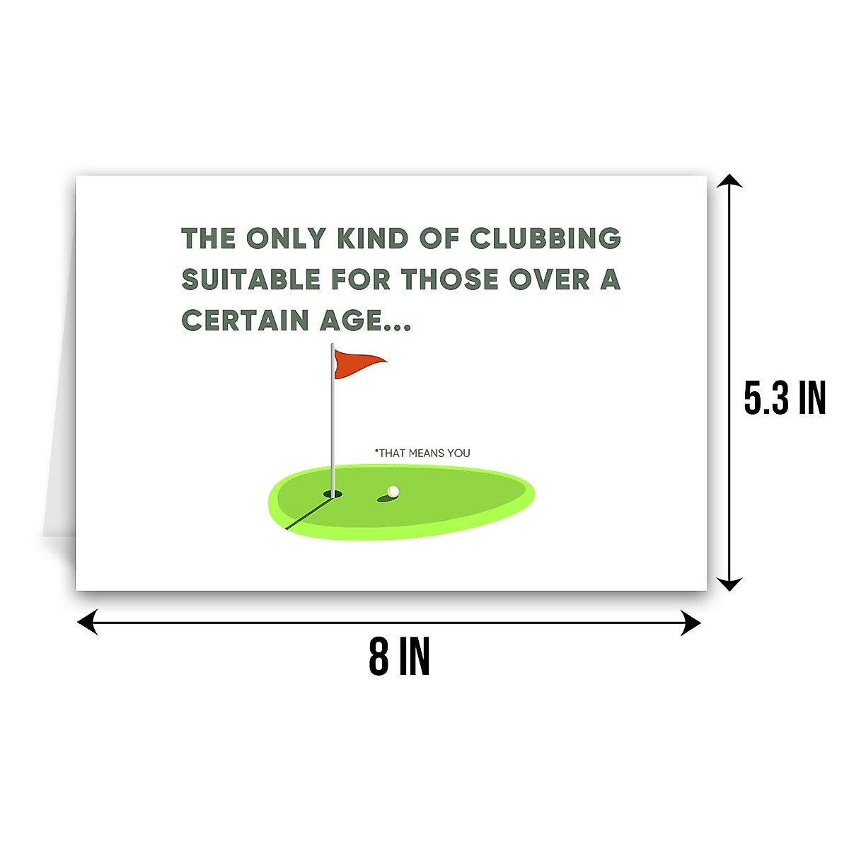 Qiliji Funny Golf Birthday Card for Husband Dad Granddad, Happy Birthday Card for Aged Golfers, Clubbing Suitable For Those Over A Certain Age