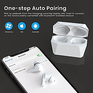 dyplay Wireless Earbuds Bluetooth 5.0 with Qi Wireless Charging Case Touch Control in Ear Waterproof TWS Stereo Headphones with Mic and Deep Bass Sound Headsets for Music/Work/Travel