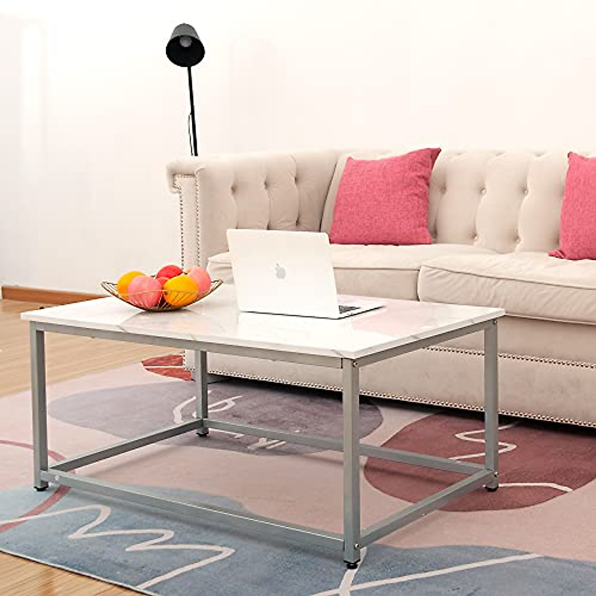 Coral Flower Coffee Table, End Table, Side Table, Bed Table,Modern Elegant Design, for Living Room, Bedroom, White