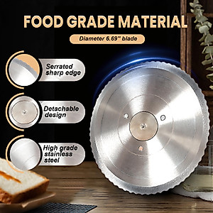 Manual Bread Slicer for Homemade Sourdough Bread, Adjustable Thickness&Evenly Slicing, Hand Crank Bread Slicer with Scale Line and Suction Cup, Sharp Blade, Suitable for Sourdough Bread, Etc