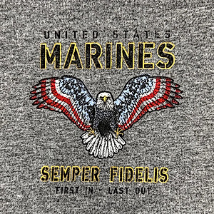 Armed Forces Gear Men's US Marine Corps Stars and Stripes T-Shirt- Official Licensed United States Marines Shirts for Men (Graphite, Medium)