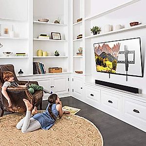 Perlegear Tilt TV Wall Mount Bracket Low Profile for Most 37-75 Inch LED LCD OLED Flat Curved Screen TVs, Large Tilting Mount Fits 16, 18, 24 Inch Studs Max VESA 600x400mm Supports up to 132lbs