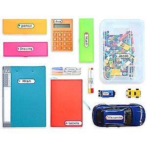 Baby Bottle Labels for Daycare, Self-Laminating, Waterproof Write-On Name Labels, Assorted Sizes & Colors, Pack of 64