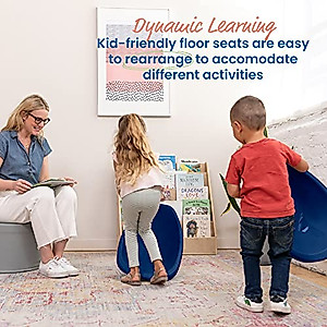 ECR4Kids Leaf Floor Seat, Rocker Chair, Navy, 6-Piece