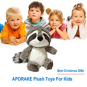 aporake Little Raccoon Stuffed Animal,Stuffed Raccoon Plush Toy Soft Plushies Cute Plush Toys Gifts for Girls/Boys/Babies/Toddlers/Girlfriends (Gray, 9.8 Inch)