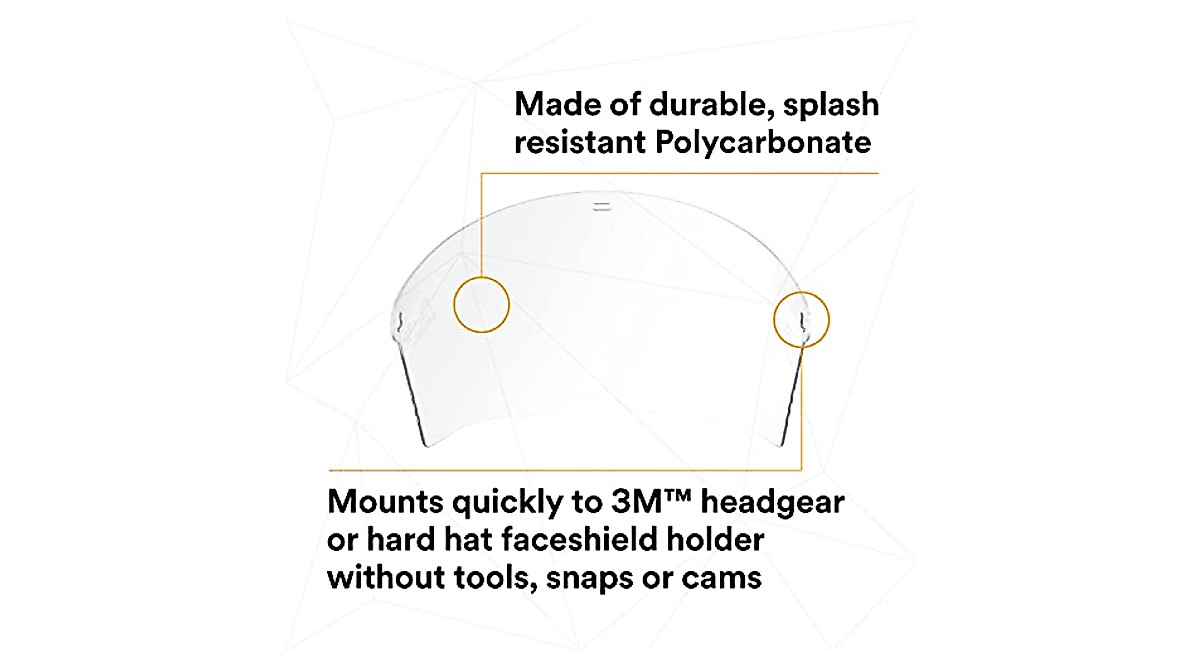 3M H8A Ratchet Headgear & Clear Face Shield Safety System