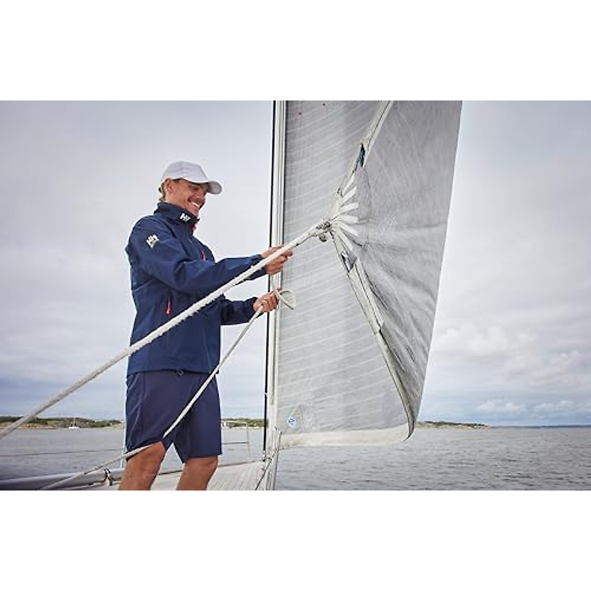 Helly-Hansen Men's Standard Crew Midlayer Fleece Lined Waterproof Windproof Rain Jacket, 597 Navy, X-Large