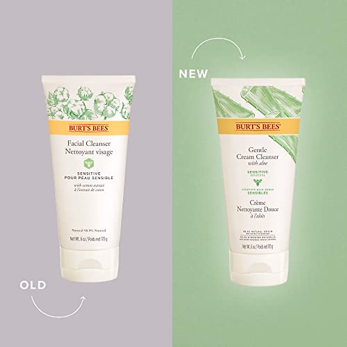 Burt's Bees Face Cleanser, Facial Wash for Sensitive Skin, Natural Skin Care, 6 Ounce (Packaging May Vary)