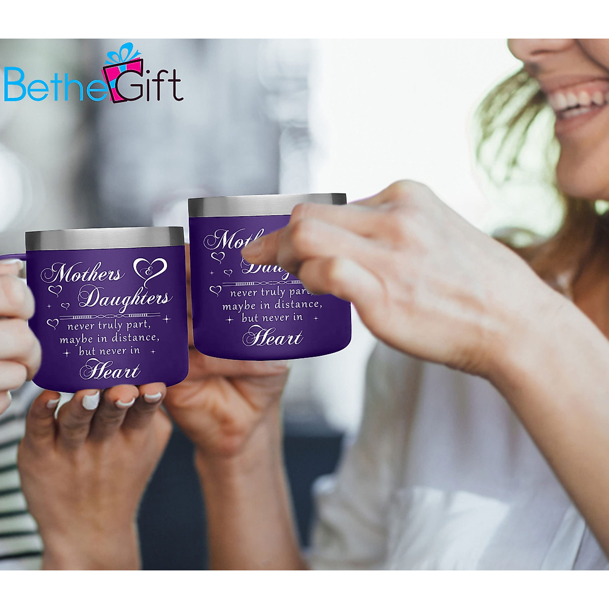 BETHEGIFT Mothers Day Gifts for Daughter, Mom - Gifts for Daughter from Mom - Daughter Gifts Ideas - Gifts for Mom Birthday - Gifts from Daughter on Mothers Day, Present for Mom 14oz, Purple