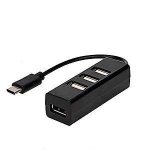 SHYPT Type-C to 4-Port USB 3.0 Hub USB 3.1 Adapter Drop Shipping Adapter Car Charger Cable Converter (Color : Black)