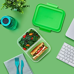 Sistema NEST IT Meal Prep Containers | 870 ml | Airtight Food Storage Containers with Compartments & Lids | BPA-Free | Green | Recyclable with TerraCycle® | 5 Count, White