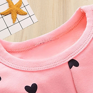 MH-Lucky Baby Girl Clothes Infant Outfits Set 2 Pieces with Long Sleeved Tops + Pants (2-3 T, Pink-Black)