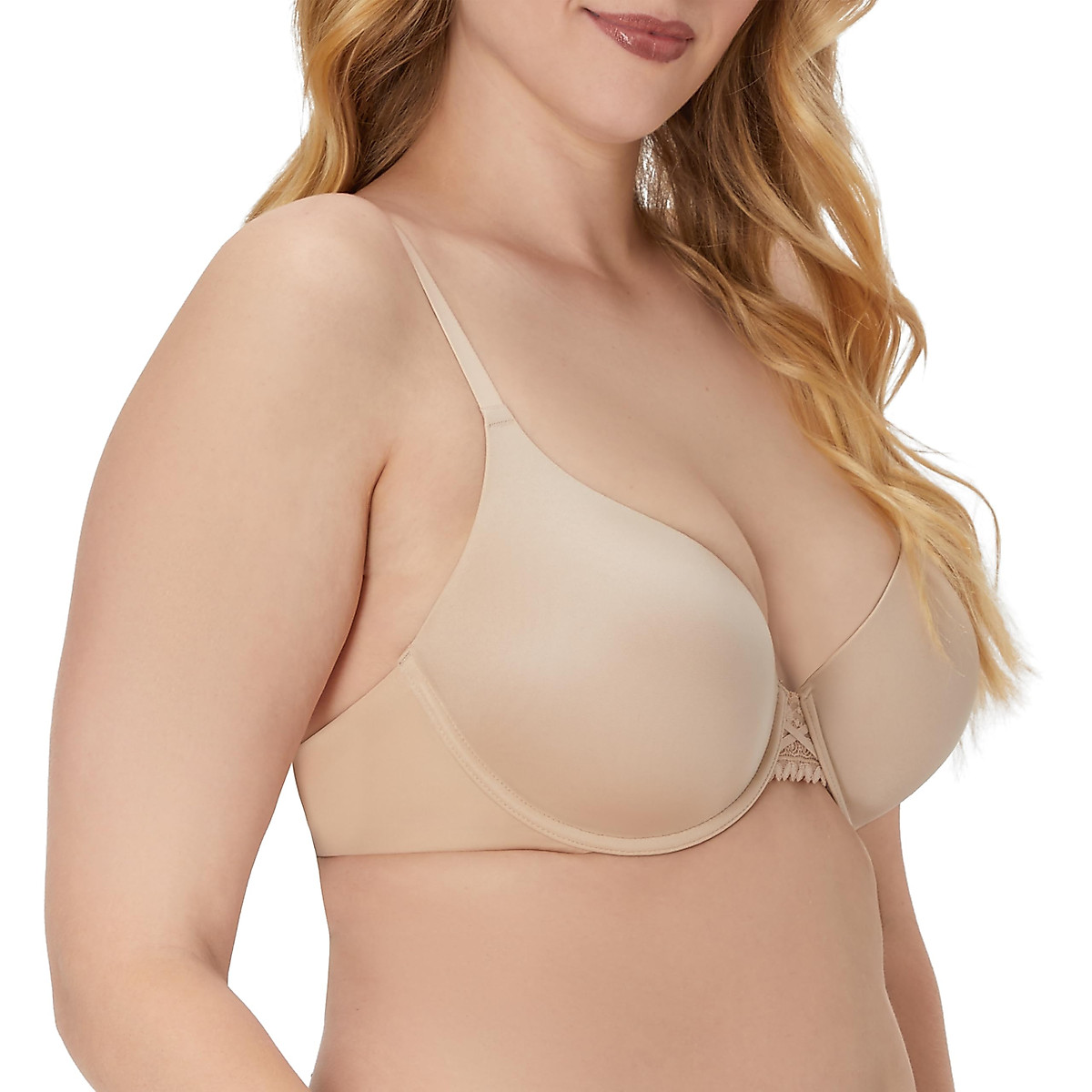 Maidenform DreamWire Underwire Bra, No-Poke Push-Up Bra, Moderate Coverage, Convertible T-Shirt Bra, Paris Nude, 34C
