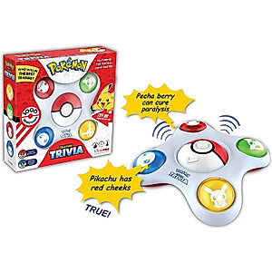 Pokemon Trainer Trivia Toy Featuring The Virtual Game Master 2 Modes Single & Multiplayer, Guessing Brain Game Pokemon Go Digital Travel Board Games